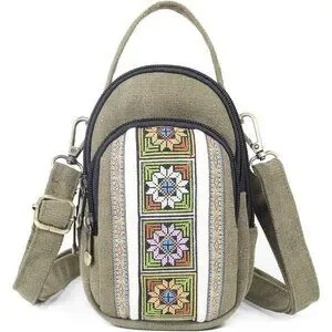 Bags | Womens S3 Army Green Vintage Embroidered Cute Mini Cross Body ...